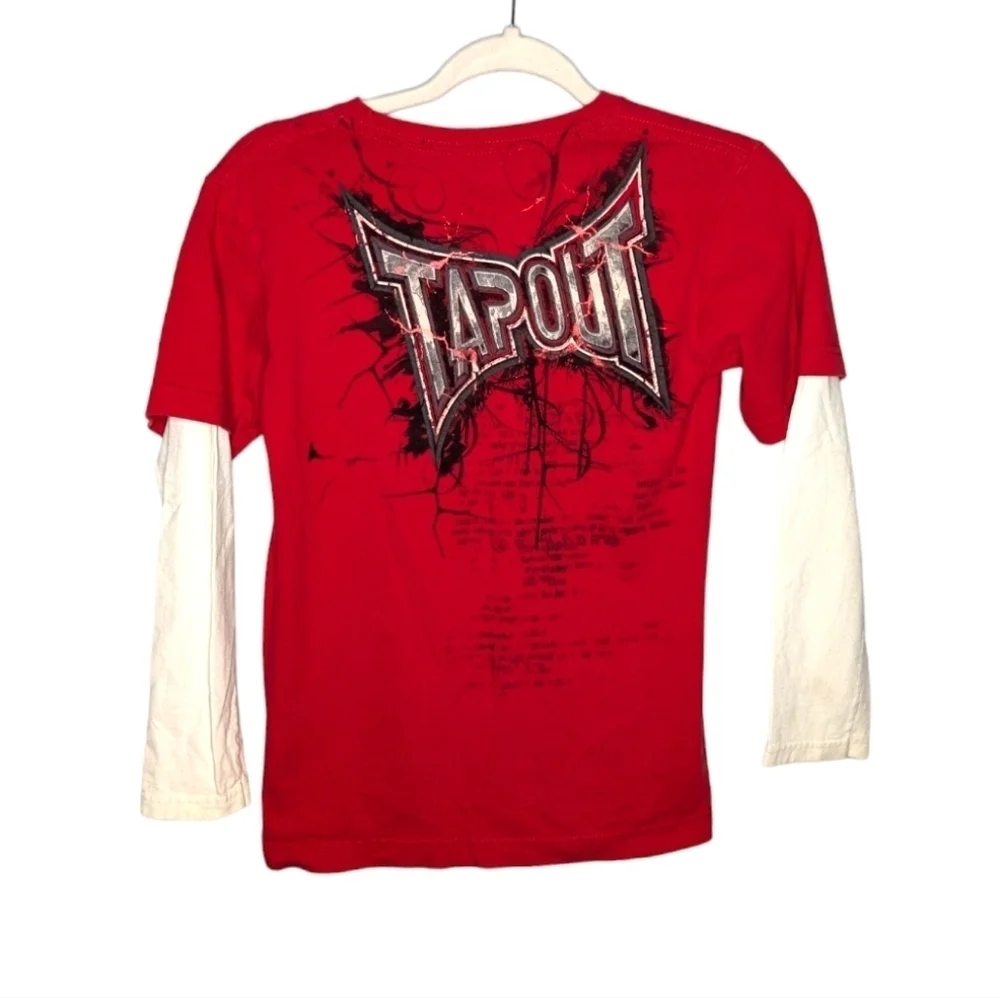 Tapout | Shirts & Tops | Y2k Tapout Layered Aop Lightning Broken Glass ...